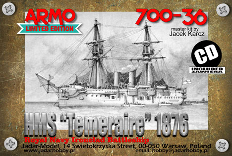 Armo 700-36 HMS Temeraire, 1876 - Ironclad Battleship of the Royal Navy