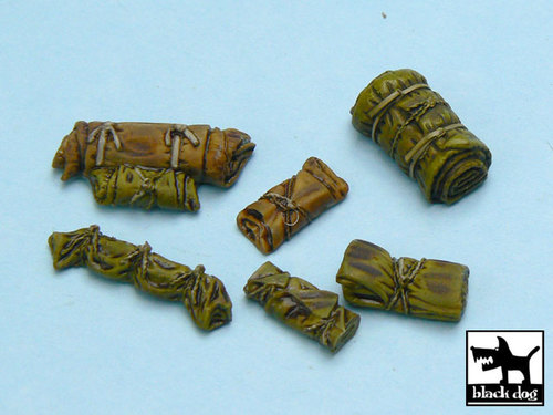 Black Dog T48019 Tentage + bedrolls #2 accessories set 24 resin parts