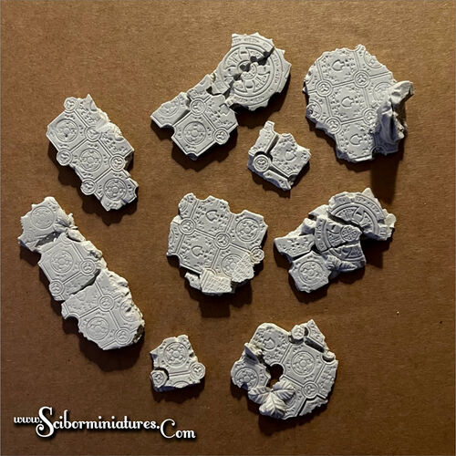 Scibor Monstrous Miniatures CPBK0250 Basing Kit Ruins Plates - Set 3
