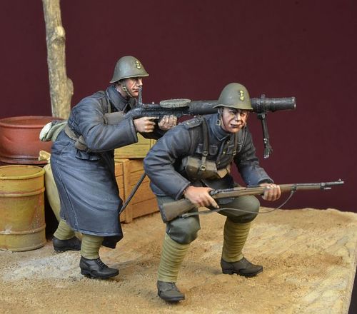 D-DAY miniature studio 35153 Black Devils Lewis Team, WWII Dutch Army Rotterdam 1940