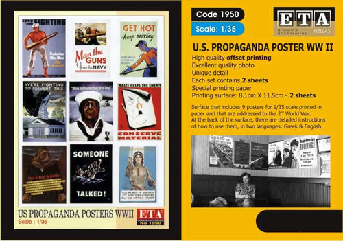 ETA DIORAMA ACCESSORIES 1950 Propaganda WWII Posters (USA)