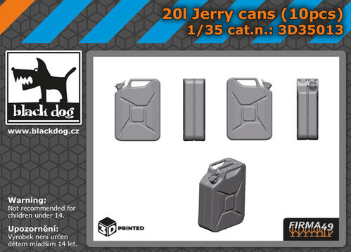 Black Dog 3D35013 20l Jerry Cans (10pcs)