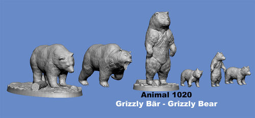 Germania-Figuren 72-ANIMAL-1020 Animals Of North America - Grizzly Bears