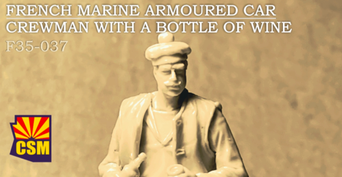 Copper State Models F35-037 French Marine Armoured Car Crewman With A Bottle Of Wine