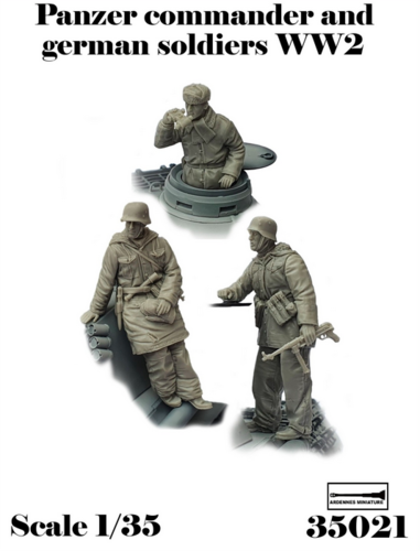 Ardennes Miniature 35021 Panzer comm. and german soldiers WW2 3