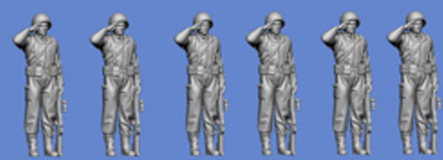 Germania-Figuren 72-WW2-237 US infantrymen saluting