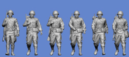 Germania-Figuren 72-WW2-701 USSR Marching soldiers with guns