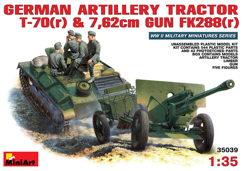 MiniArt 35039 German artillery tractor T-70(r) and 7,62cm FK 288(r) with Crew