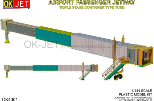 Bra.Z Models OK4001 Airport Terminal Passenger Loading Jetway Triple Stage Tube Container Style