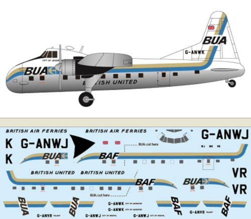 F-RSIN P4107 Bristol 170 Superfreighter Mk.32 - BUA/BAF (ochre)
