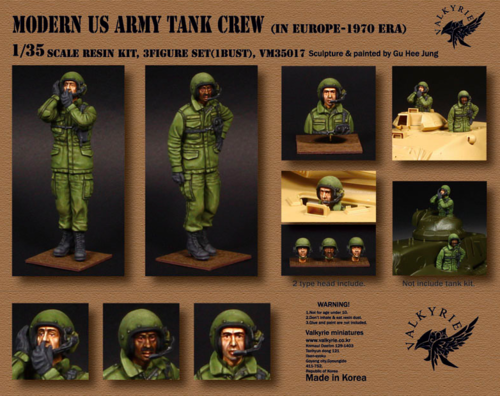 Valkyrie Miniatures 35017 Modern US Army Tank Crew in Europe - 1970 Era