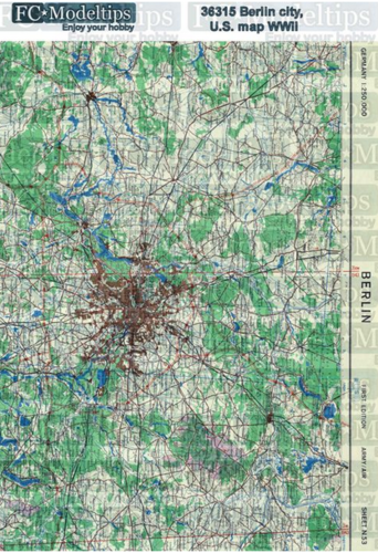 FC ModelTrend 36315 Self adhesive paper base, U.S. map of Berlin WWII
