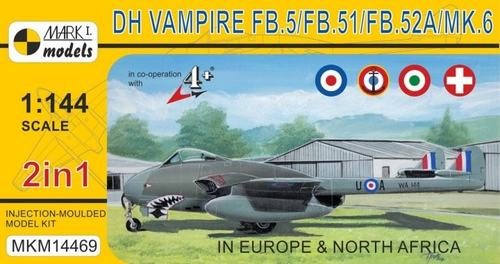 Mark I Models 144069 de Havilland Vampire FB.5/FB.51/FB.52A/Mk.6 (2in1)
