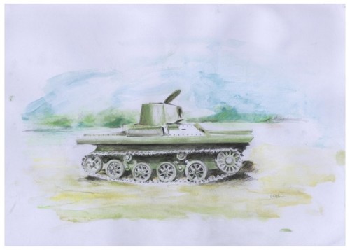 Choroszy Modelbud V11 PZInz-130 - prototype Polish amphibious tank