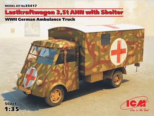ICM 35417 Lastkraftwagen 3.5 t AHN with Shelter, WWII German Ambulance Truck