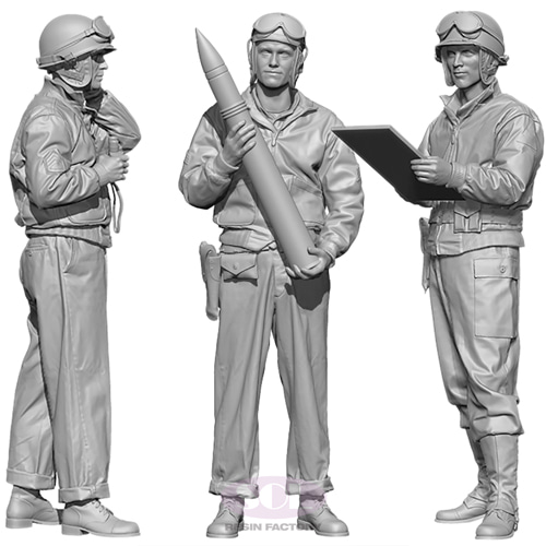 SOLMODEL MM680 US WWII M10 Tank Crew (3D-Printed / 3 Figures)
