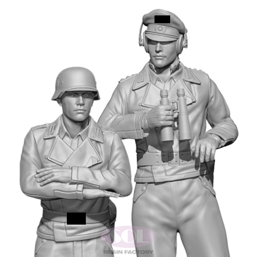 SOLMODEL MM627 German WWII Sd.Kfz.173 Jagdpanther - Commander and Gunner (3D-Printed / 2 Half-Figures)