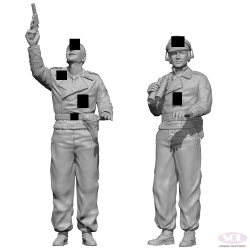 SOLMODEL MM615 German WWII Tiger Tank Commander and Gunner (3D-Printed / 2 Figures)
