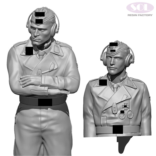 SOLMODEL MM616 German WWII Tiger Tank Radio Operator and Driver (3D-Printed / 2 Half-Figures)