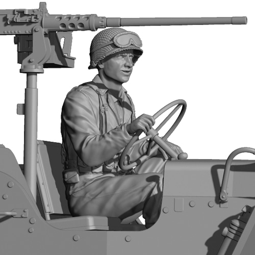 SOLMODEL MM563 US Army WWII 1/4 ton Utility Truck Driver (3D-Printed)