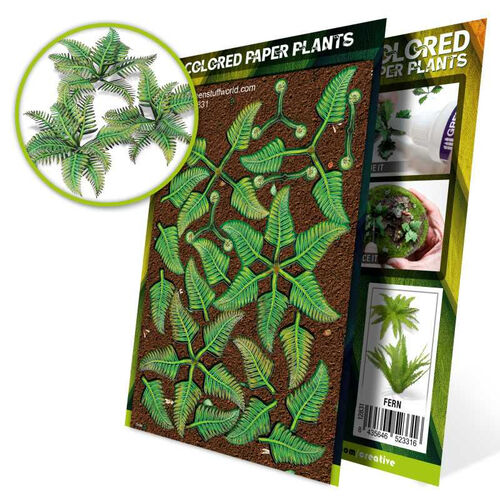 Green Stuff World 12831 Colored Paper - Plants Fern