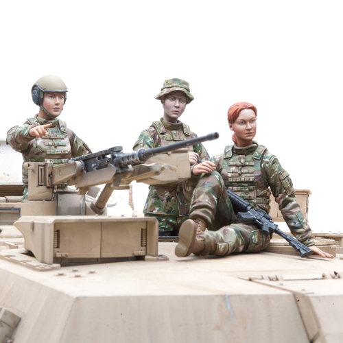 SOLMODEL MM244 US Army Female Tank Commander, Loader & Gunner (3 Figures)