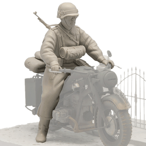 SOLMODEL MM180 German WWII Motorcycle Trooper 1