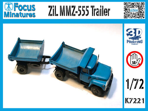 FOCUS MINIATURES K7221 ZIL MMZ 555 with Trailer (3D-Printed)