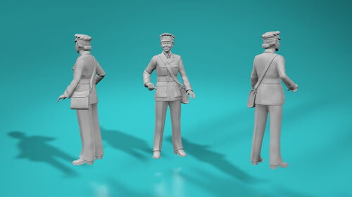 EMP3D 99202117-48 Obsługa brytyjska 2WŚ - kobieta stojaca (bez roweru)