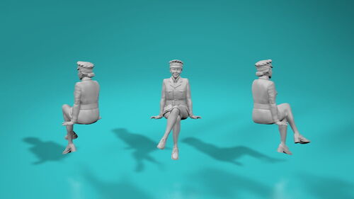 EMP3D 99202120-35 Obsługa brytyjska 2WŚ - kobieta siedząca