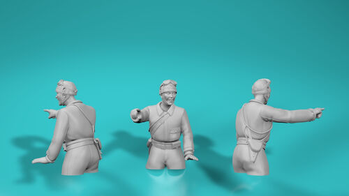 EMP3D 99202623-35 Japoński czołgista 2WŚ - popiersie (pół figurki) - wersja 1b