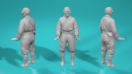 EMP3D 99202624-35 Japoński czołgista 2WŚ - pełna figurka - wersja 2a