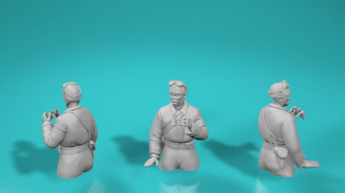 EMP3D 99202627-72 Japoński czołgista 2WŚ - popiersie (pół figurki) - wersja 3b