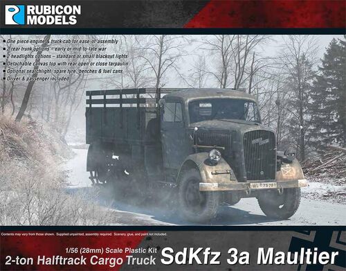 Rubicon Models 280046 Sd.Kfz.3A Maultier 2ton Half-Track Cargo Truck