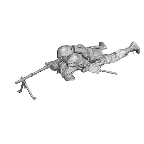 3d Scale Model Universe 35F039 German WW2 Army (Heer) Machine Gunner Shooting MG-34 (Late War)