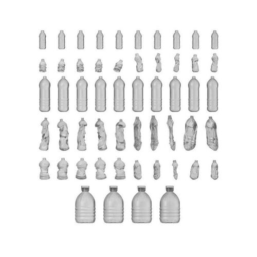 Green Stuff World 2199 Clear Glass Bottles - Water (54 pcs)
