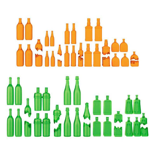 Green Stuff World 2200 Glass Bottles - Beer, Wine, Liquor, and Spirits (60 pcs)