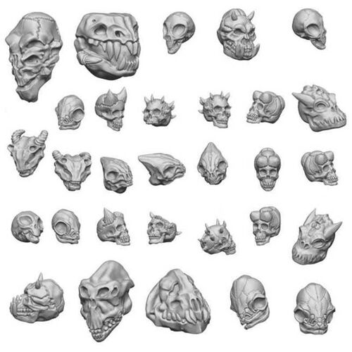 Green Stuff World 3102 Alien Skulls Resin Set (3D-Printed)