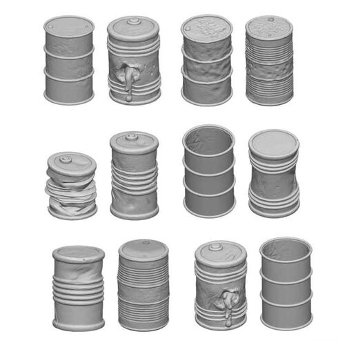 Green Stuff World 2048 Barrels Set (12 pcs / 3D-Printed)
