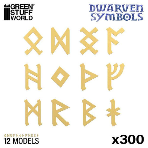 Green Stuff World 2175 Dwarven Runes and Symbols (300 pcs)