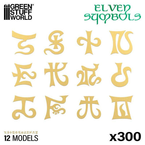 Green Stuff World 2176 Elven Runes and Symbols (300 pcs)