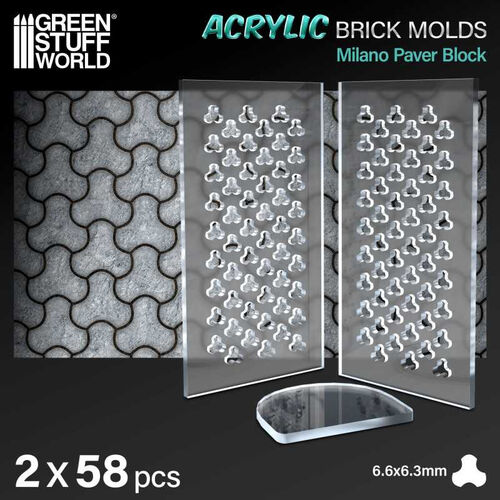 Green Stuff World 12566 Acrylic Brick Molds - Milano Paver Block