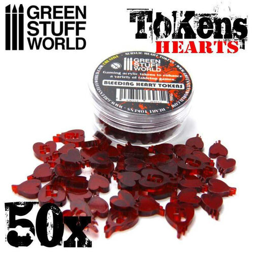 Green Stuff World 1566 Game Tokens - Bleeding Hearts (50 pcs)
