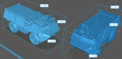 EMP3D 72011741 Kołowy transporter opancerzony VAB 4x4 - otwarte włazy