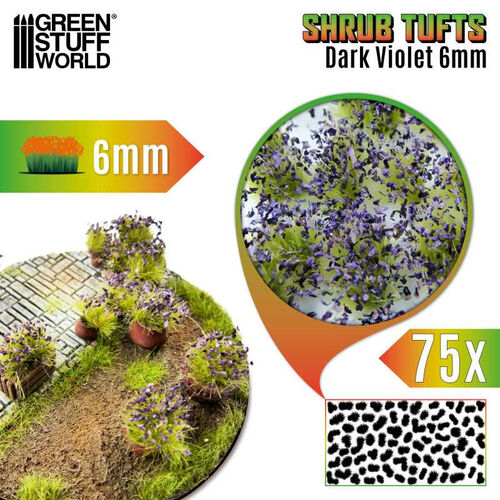 Green Stuff World 13007 Tufts Matorral - Dark Violet Shrub Tufts 6 mm / 75 pcs