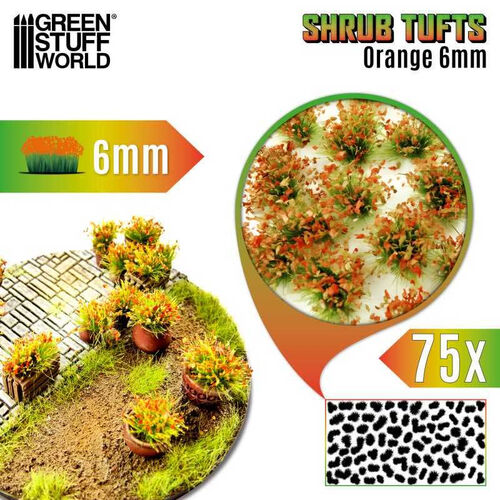 Green Stuff World 13013 Tufts Matorral - Orange Shrub Tuft 6 mm / 75 pcs