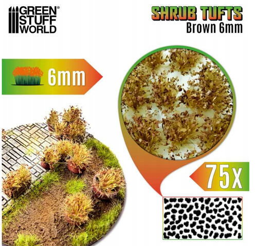 Green Stuff World 13014 Tufts Matorral - Brown Shrub Tuft 6 mm / 75 pcs