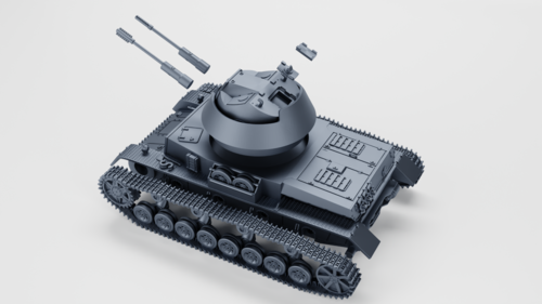 EMP3D 72011276 Flakpanzer IV Kugelblitz (3cm) - otwarty właz