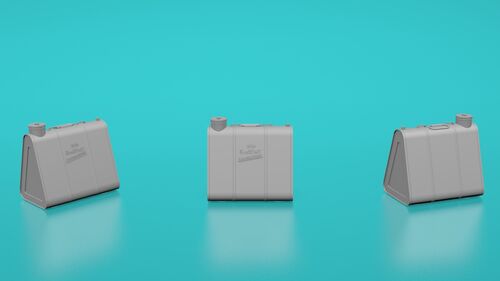 EMP3D 48040745 Kanistry trójkątne 10l - tekst / uchwyty złożone - 4 sztuki