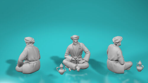 EMP3D 99204662-35 Arabowie - Siedzący Mężczyzna z Herbatą